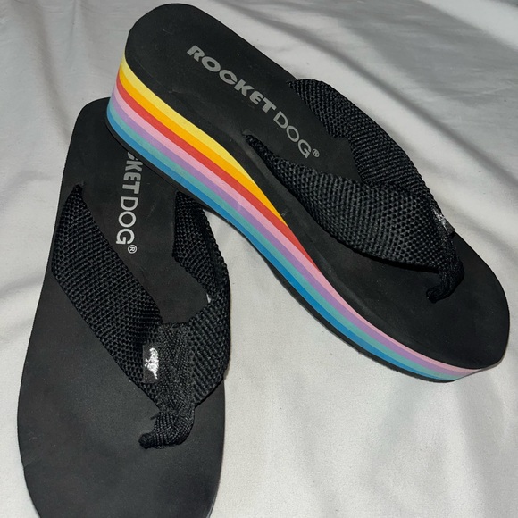 Rocket Dog | Shoes | Rocket Dog Rainbow Platform Flip Flop Sz 5 | Poshmark